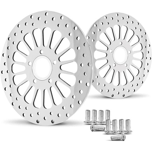 商品名11.5 / 11.8 ROTOR FRONT AND/OR REAR STAINLESS POLISHED / BLACK FOR HARLEY DAVIDSON MODELS (2 Front/Polished, 11.8)ブラン...