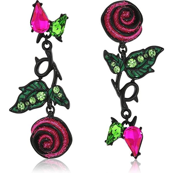 商品名Betsey Johnson レディース ミスマッチ リニアローズ ドロップピアス, メタルガラス。, 宝石なしBetsey Johnson Women's Mismatch Linear Rose Drop Earringsブランド...