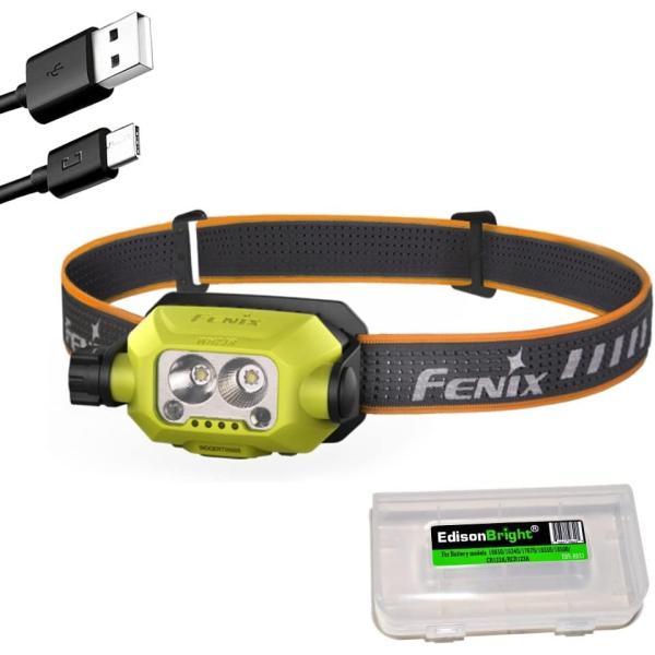 商品名Fenix WH23R 600 Lumen USB Rechargeable Gesture/Motion Control spot/Flood headlamp with EdisonBright Accessory case Bu...
