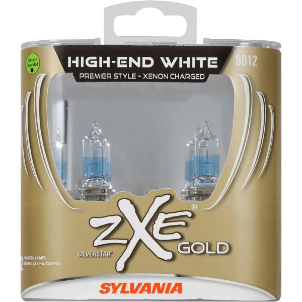 商品名SYLVANIA - 9012 SilverStar zXe GOLD 高性能ハロゲンヘッドライト電球 - ヘッドライト&amp;フォグライト 明るい白色光出力 最高のHID代替品 キセノン充電テクノロジー (電球2個付き)SYLVA...