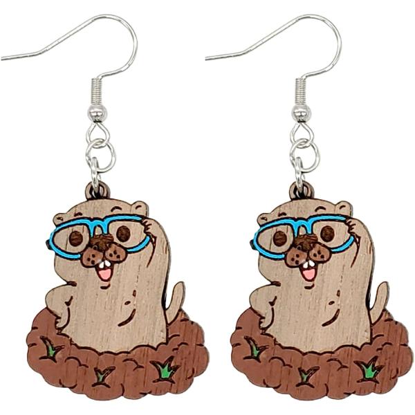商品名Big Earrings for Women Fashion Jewelry New Groundhog Wood Earrings for Girls Christmas Valentine's Day Gift Holiday C...