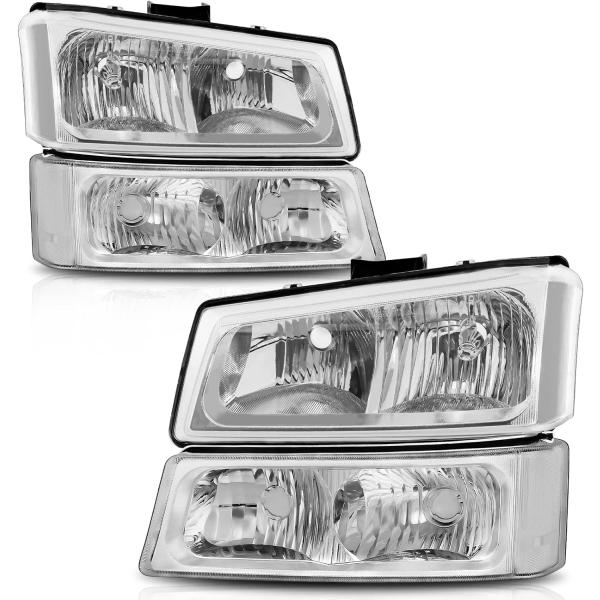 商品名Genful 曇り止めヘッドライトアセンブリ 2003-2006 シボレー シルバラード アバランチ 1500/2500 / 3500 ヘッドランプ 助手席と運転席側に対応Genful No-fogging Headlight Ass...