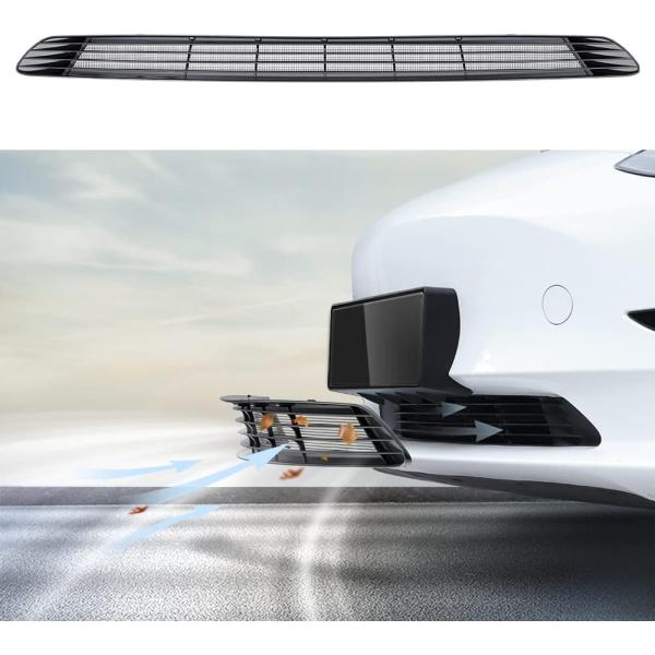 商品名YONZEE Front Mesh Grille Grid Guards Inserts Compatible with Tesla Model 3, Automotive Front Air Inlet Vent Grille Pr...