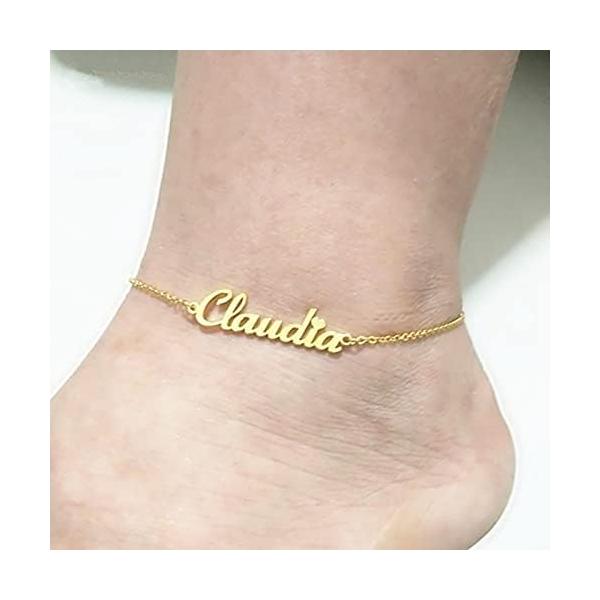 商品名Personalized Custom Name Anklet for Women Foot Nameplate Jewelry Stainless Steel Letter Ankle Bracelet Leg Chain Acce...