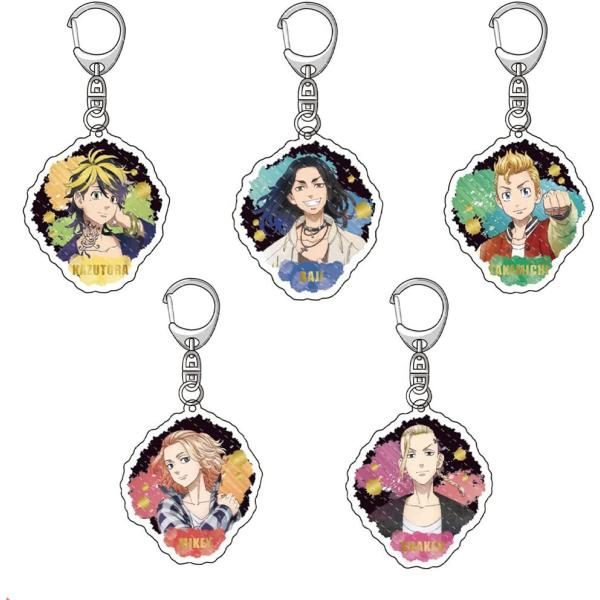 商品名Acrylic Keychain 5Pcs for Tokyo Revenger Keyrings Accessory Cosplay Pendant Cartoon Cute Figure Birthday Presenブランド：G...