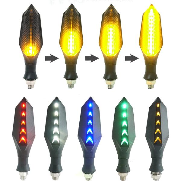 商品名Motorcycle Led Turn Signal Lights Universal Front Rear DC 32v 48v 52v 60v Flowing Blinkers Flasher Indicator Light fo...