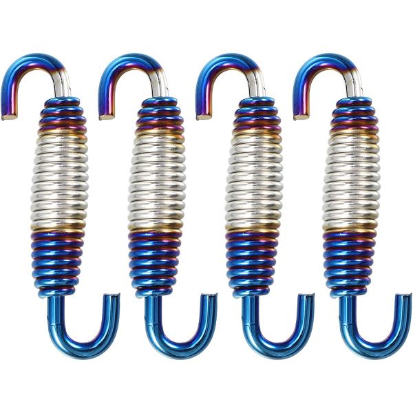 商品名X AUTOHAUX 4 Pcs 58mm 2.28"" Motorcycle Muffler Exhaust Pipe Spring Universal Stainless Steel Silver Toneブランド：X AUTOH...