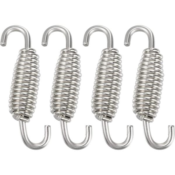 商品名X AUTOHAUX 4 Pcs 55mm 2.17"" Motorcycle Muffler Exhaust Pipe Spring Universal Stainless Steel Silver Toneブランド：X AUTOH...