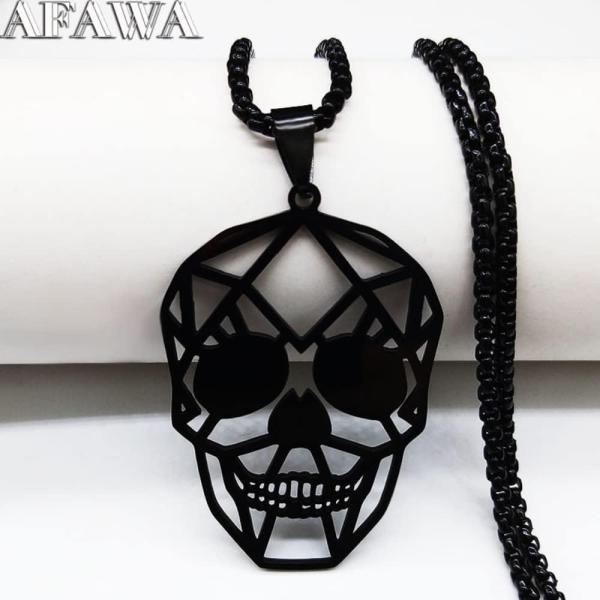 商品名Skull Neck Pendant Stainless Steel Chain Necklace For Women Necklaces Hip Hop Rock Jewelry Acero Inoxidable Joyeria N...