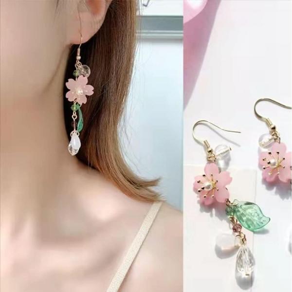 商品名YRlilicc ピンクフラワー ダングルイヤリング 桜 桜 花柄 ティアドロップ 蝶 妖精の葉 タッセル 花びら ドロップイヤリング レディース サマーアクセサリーYRlilicc Pink Flower Dangle Earrin...