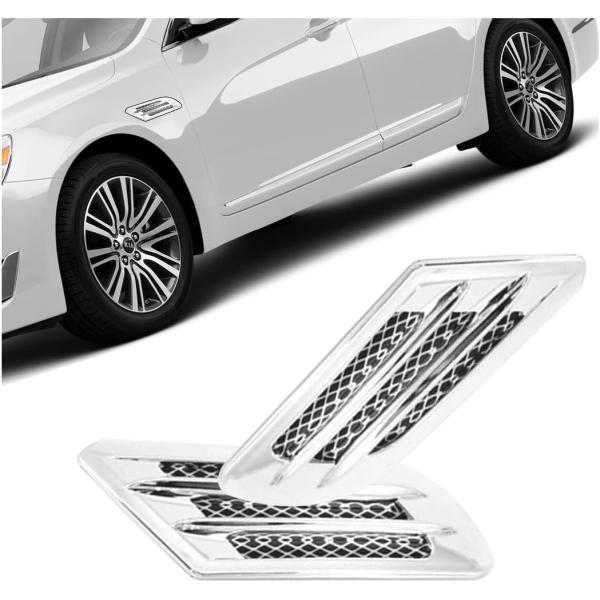 商品名Car Side Mesh Vent Air Flow Fender Sticker, 2pcs/Set Auto Air Flow Bumper Side Vent Decal, ABS Exterior Decoration St...