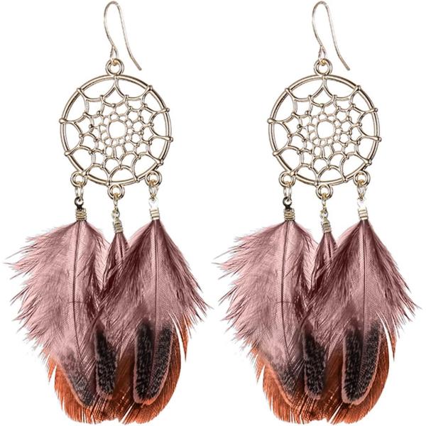 商品名AAOCLO Earrings for Women Feather Earrings for Ladies Long Temperament Japanese and Korean Tassel Earrings Bohemian A...