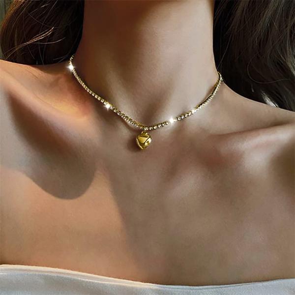 商品名Jeairts Rhinestone Heart Choker Necklace Sparkly Crystal Chokers Minimalist Love Pendant Necklaces Fashion Rhinestone...