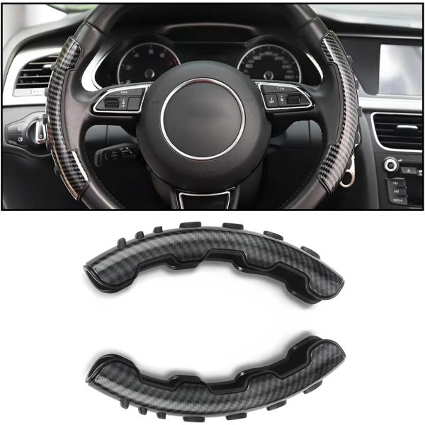 商品名Moioee Carbon Fiber Anti-Slip Steering Wheel Grips Booster Cover Trim, Car Steering Handle Protector Assist Ferrule, ...