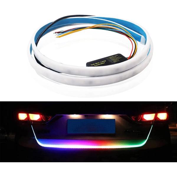 商品名jeseny Pack-1 Car Trunk LED Light Bar, Brake Turn Signals, Colorful Fluorescent Light, Cool Car Tailgate Decorative L...