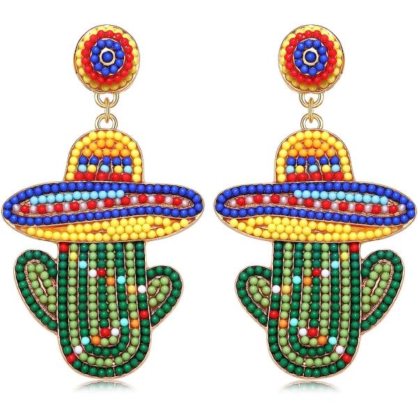 商品名Cinco De Mayo イヤリング レディース カラフル ビーズ フィエスタ チル ダングルイヤリング ステートメントレター ドロップイヤリング メキシカンフェスティバル ジュエリーギフト, 亜鉛, クリスタルCinco De M...