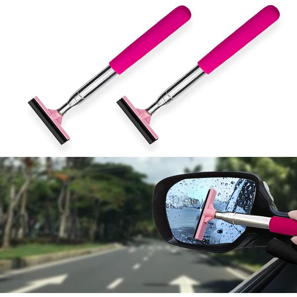 商品名2PCS Patonu Car Rearview Mirror Wiper, Telescopic bracket manual Auto Mirror Squeegee Cleaner,38.6 inch Car Glass Rem...
