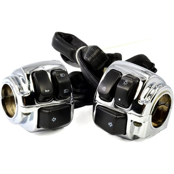 商品名JIKKS Motorcycle 1"" 25mm Handlebar Control Switch Wiring Harness Horn Turn Signal Light Switch Fit for Harley Sports...