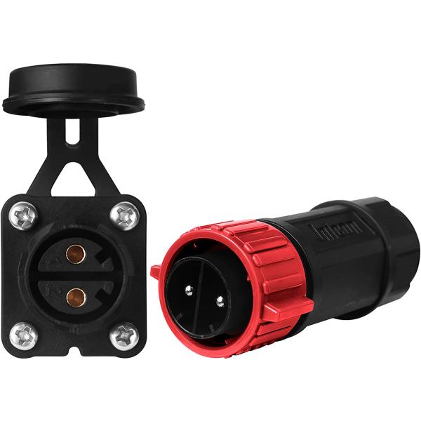 商品名トローリングモータープラグレセプタクルセット 12V/24V/36V/48Vプラグ トローリングモーター/ダウンリガー/フィッシングリール用 防水マリンボート DC電源コネクタ レッドTrolling Motor Plug Recep...