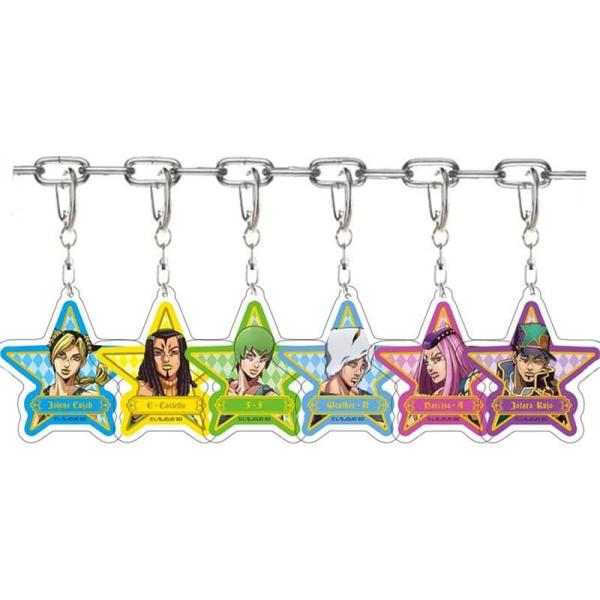 商品名Acrylic Keychain for 6Pcs JoJo's Adventure Costello Jolyne Jotaro Kujo Narciso Weather Keyrings Accessory Cartoon Cut...