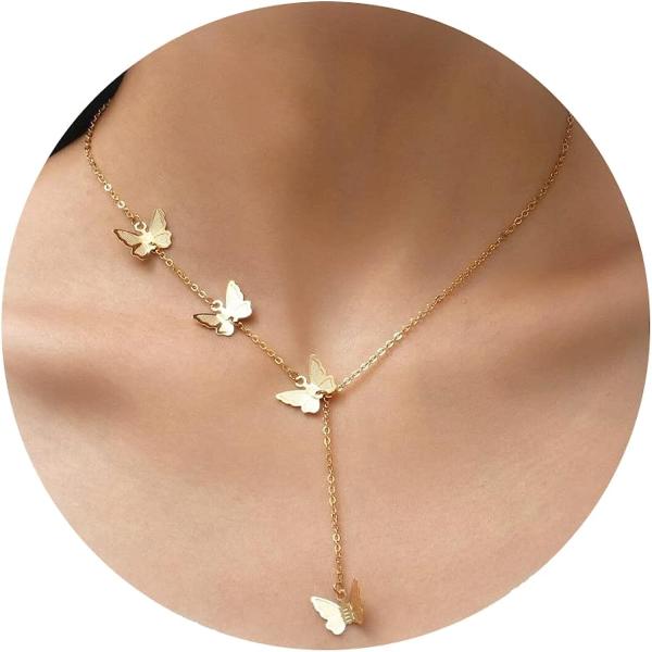 商品名Dcfywl731 ゴールドバタフライネックレス レディース バタフライペンダント Yネックレス 上品な普段使いネックレス ミニマリスト パーソナライズジュエリー, 金属, その他Dcfywl731 Gold Butterfly Ne...