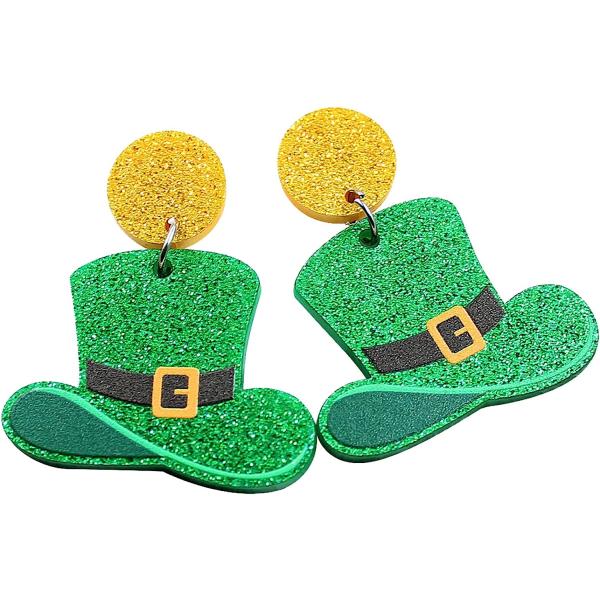 商品名ALoveSoul Leprechauns Top Hat Earrrings for Women St. Patrick's Day Green Hat Earrings Party Accessories Decorations ...