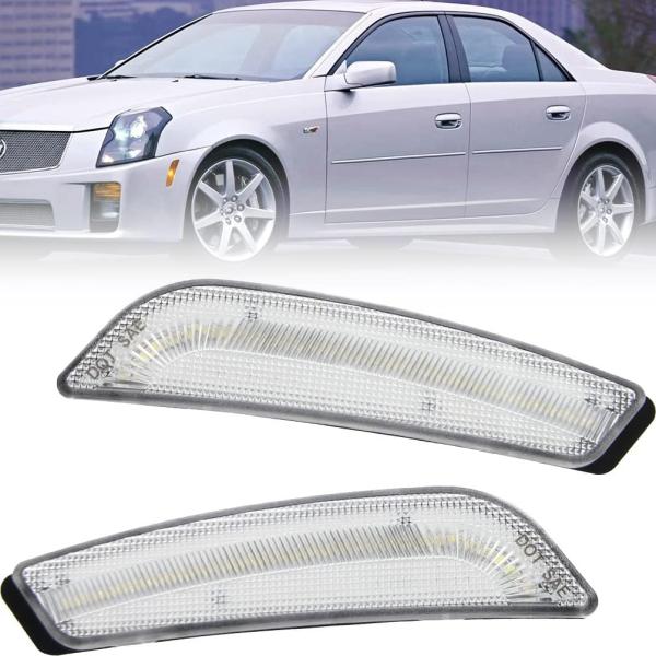 商品名NJSBYL Full LED Side Marker Light Replacement for 2003-2007 Cadillac CTS Amber LED Turn Signal Lamps Lights Sidemarke...