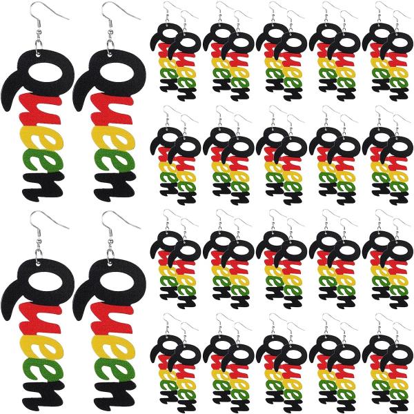 商品名Sureio 30組 Juneteenth ピアス 木製イヤリング レディース ガールズ ダングル ドロップ クイーン テキストイヤリング ナチュラル エスニック アフリカジュエリー 木製 アフリカンギフト 黒人歴史月間向け, 主に木...