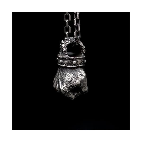 商品名Fine Handmade Fist Hammering Gesture Pendant Men's and Women's Jewelry Accessories Necklace QZ44K (Pendant plus C cha...
