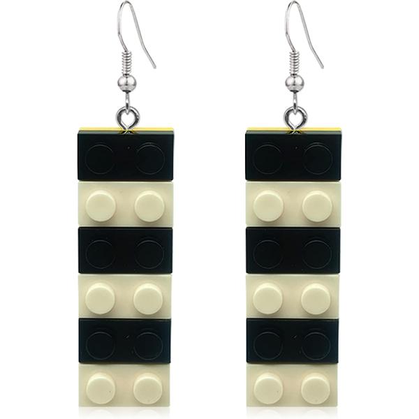 商品名QUPENGXU Colorful Building Block Drop Dangle Earrings Long Lego Building Blocks Earrings For Women Girls (black)ブランド：...