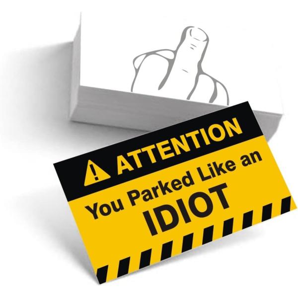商品名EppoBrand You Parked Like an IDIOT Funny Offensive Bad Parking Note Cards Behind Wiper and Stickers for Learn To Park...