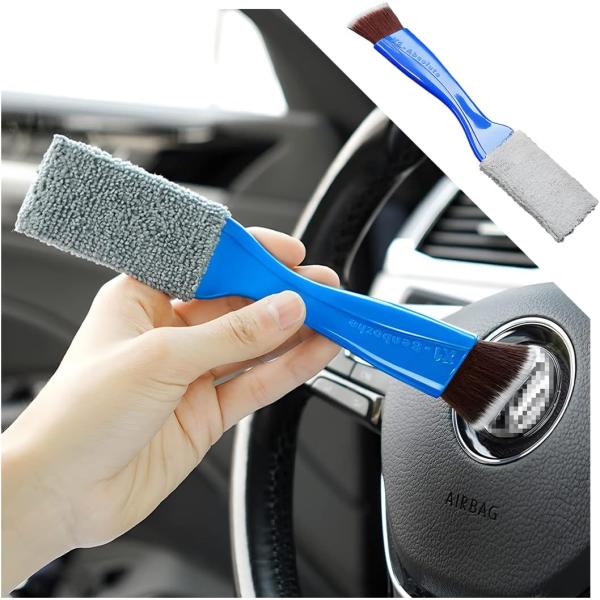 商品名Blilo Double Head Brush for Car Clean, 2 in 1 Soft Soft Nylon and Coral Fleece Duster for Detailing Interior Exterior...