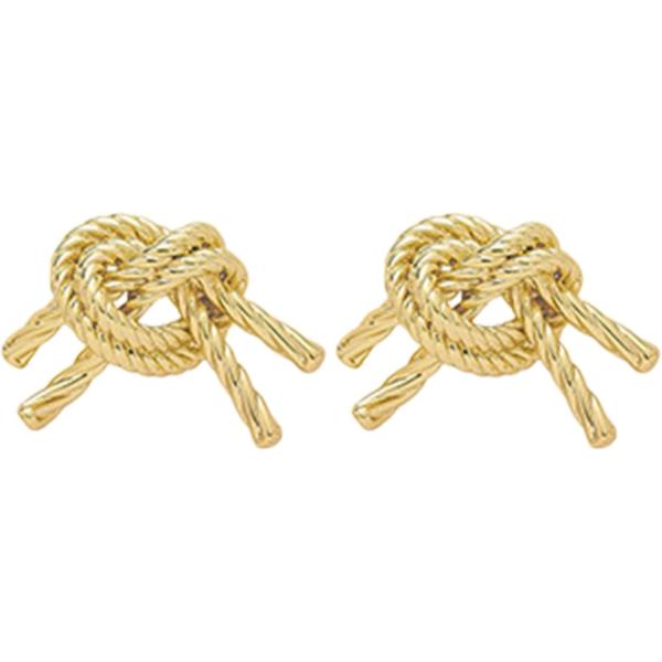 商品名Self Piercing Earrings Hoops Wire Twisted Knot Rope Stud Earrings for Women Fashion Metal Earrings Female Studs Tempe...