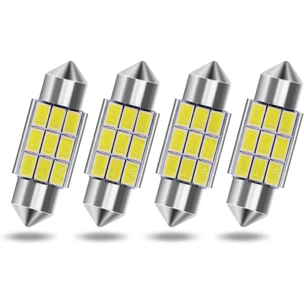 商品名QODOLSI 4 PCS 36 mm LED Car Bulbs, Canbus Error Free 9SMD 5630 Chipsets LED Bulbs, Super Bright White LED Car Bulbs F...