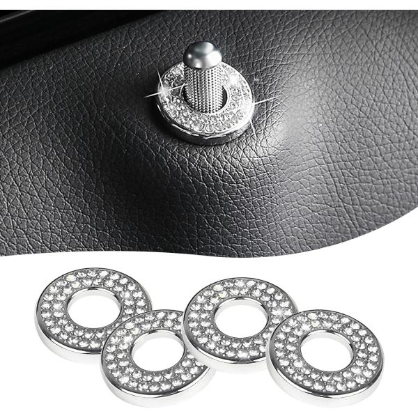 商品名QODOLSI 4 PCS Bling Car Inner Door Lock Covers, Universal Sparkly Door Bolt Cap, Rhinestones Pull Rod Bolt Decoration...