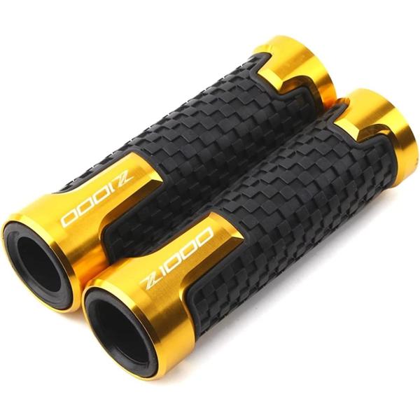 商品名OBEEZI Motorcycle Handlebar Grips Motorcycle Hand Grips 7/8"" 22mm CNC Aluminum Rubber Gel Handle Grip for Kawasaki Z...