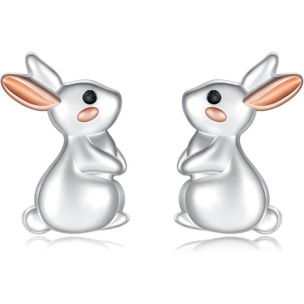 商品名イースターイヤリングギフト レディース ガールズ スターリングシルバー バニー スタッドピアス ラビットジュエリー イースターギフト ティーン バニー愛好家に, スターリングシルバー, 宝石なしSterling Silver Stud...