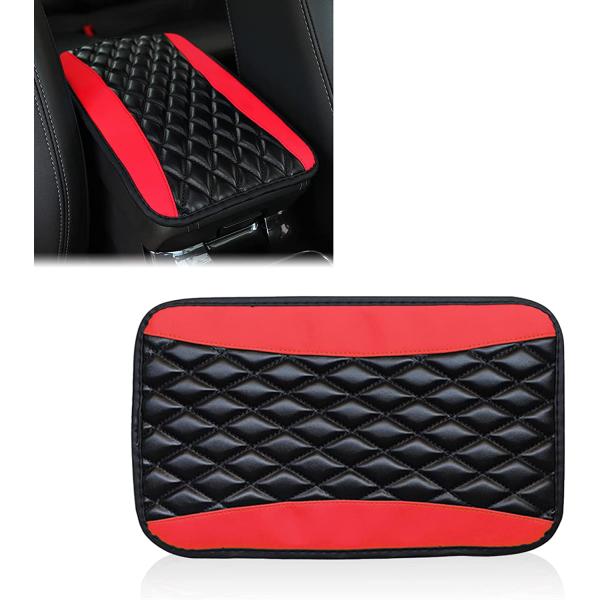 商品名Fogfar Pack-1 Center Console Armrest Pad, Three-Dimensional Embroidery Armrest Box Mat, 12.5In x 7.4In Leather Waterp...