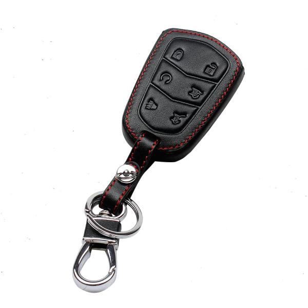 商品名Leather Car Key Fob Cover Remote Antitheft Keyless Entry Case for Cadillac SRX STS CTS ATS 6 Button Seriesブランド：ALWAYS...