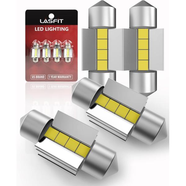 商品名LASFIT DE3022 LED Bulb 31mm Festoon DE3175 DE3021 DE3023 1.22 inch 6428 6430 Canbus Error Free 400LM 6000K for Dome M...
