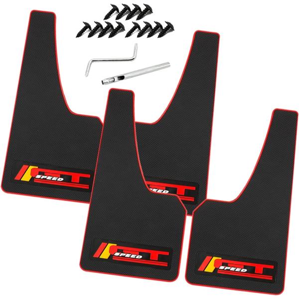 商品名QUYDDC 標準サイズ ユニバーサルソフト接着剤 高耐久 スプラッシュガード 泥よけフェンダー - 汚れ/スラッシュ保護 フロント/リアタイヤ4本 SUVMPV対応 (フルサイズSUVには適合しません) ブラック + ロゴGTQUY...