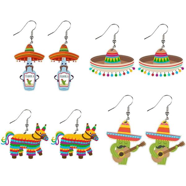 商品名Cinco De Mayo イヤリング レディース ガールズ フィエスタ チル ソンブレロ ピニャータ パーティーイヤリング メキシカンホリデーイヤリング ギフト メキシカンテーマ アクリルイヤリング, 合金, その他Cinco De...