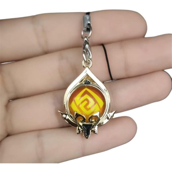 商品名Sonsoke Genshin Impact vision Sumeru Keychain Phone Lanyard Pendant Keyring Decoration Elemental Gem Cosplay (Geo)ブラン...