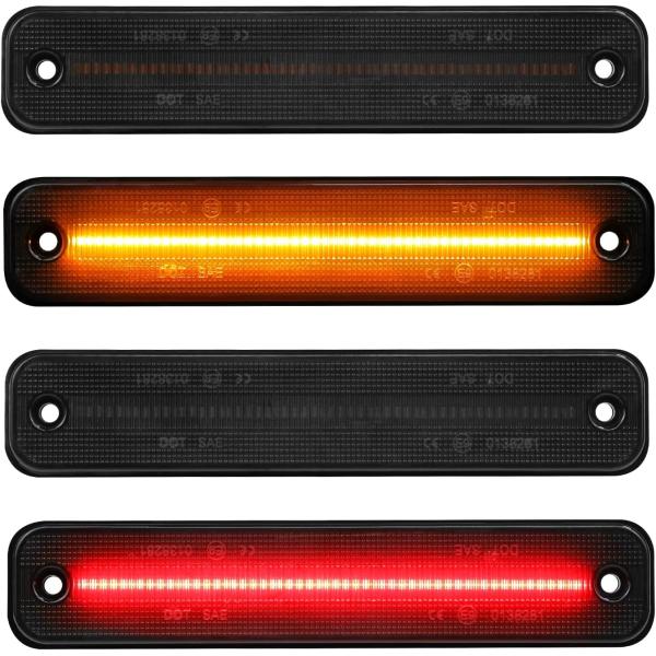 商品名Yereash Smoked LED Side Marker Lights Front Rear Set Compatible With HUMMER H2 2003-2009 Turn Signal Sidemarker Side ...