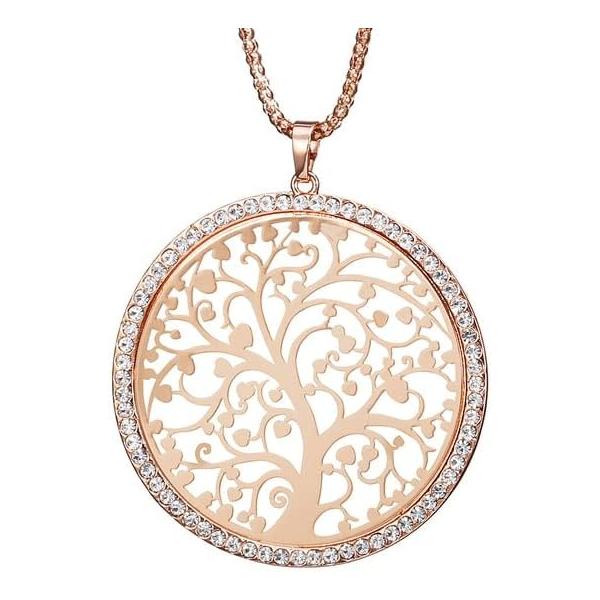 商品名Tree of Life Owl Round Pendant Necklace Gifts for Women Stainless Steel Adjust Chains Trendy Accessories Jewelry.Neck...