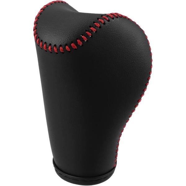 商品名A ABSOPRO Gear Shifting Knob Cover Automatic Transmission Lever Trim for Jeep Cherokee 2014-2023 PU Leather Black Red...