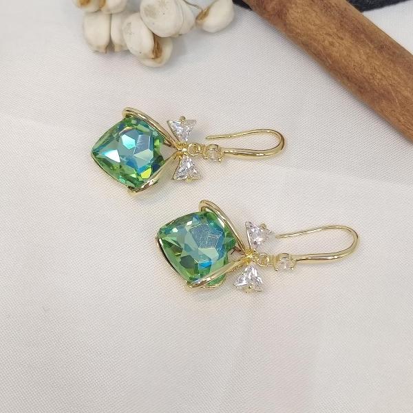 商品名EWNICE Luxury Earrings for Women Colored Crystal Heart Earrings Bow Earrings Women Jewelry Birthday Party Gifts Jewel...