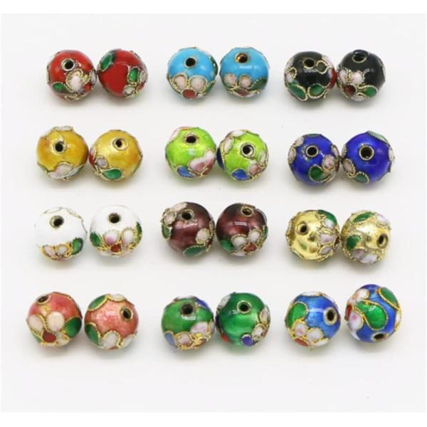 商品名100pcs 10mm Mix Colour Cloisonne Copper Filigree Beads Necklace Bracelet Accessoriesブランド：Generic商品サイズ：10商品番号：bead色：mi...