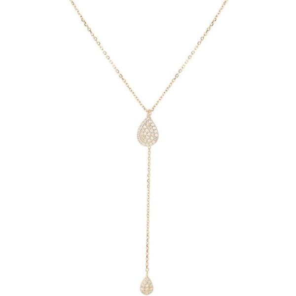 商品名Allure Jewelry New 925 Sterling Silver Full Zircon Droplets Necklace Layer Long Pendant Geometric For Women Wedding G...