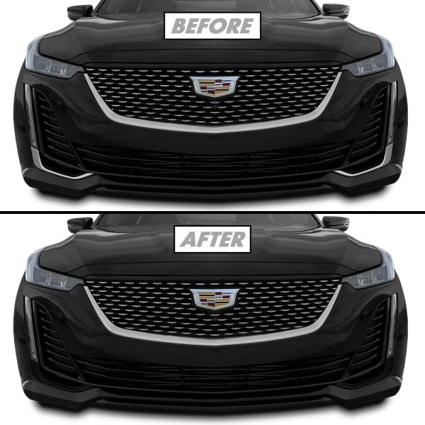 商品名SlickMod クローム削除ブラックアウトビニールオーバーレイ 2020-2023 キャデラックCT5フォグライトトリム用 (グロスブラック、3.フォグライトトリム)SlickMod Chrome Delete Blackout V...